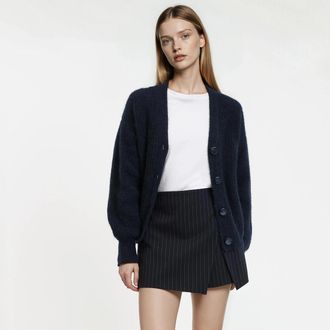 La Redoute Collections Gilet Col V Alpaga M&eacute;lang&eacute; Signature Gildas