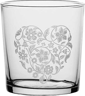 La Porcellana Bianca PORCELLANA GB Herz/Blumen Babila Becher, Porzellan, mehrfarbig, 0,1 x 0,1 x 0,1 cm