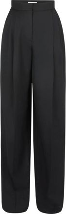 Nina Ricci Femme, Pantalons, Noir, Taille: 42 FR Pantalon Large Pliss&eacute; en Gabardine de Laine
