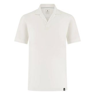 Boggi Milano Homme, Tops, Blanc, Taille: M Polo en m&eacute;lange de Tencel, polyester et lin