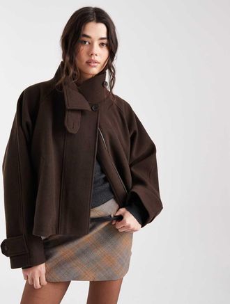 Asos Formeller Cropped-Cape-Mantel in Braun-Brown
