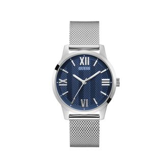 Guess Silber Edelstahl Analog Quarz Uhr - - Accessories - Herren - Grau - ONE SIZE
