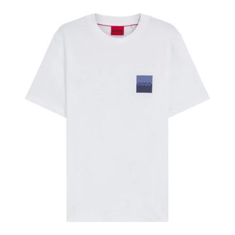 HUGO BOSS Homme, Tops, Blanc, Taille: XL T-shirt à Logo Divisé pour Homme