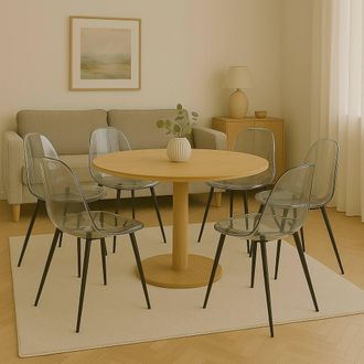 Dmora Stuhl Agate Grau 6 St&uuml;hle Tragkraft 120 kg