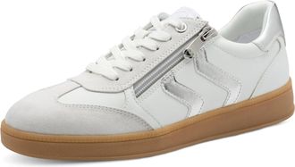 Marco Tozzi Damen Sneaker flach mit Schnürsenkeln Freizeit, Weiß (White/Silver), 40 EU