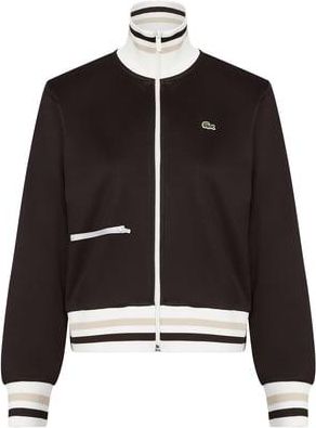 Lacoste Sweatshirt zipp&eacute; &agrave; d&eacute;tails ray&eacute;s en coton