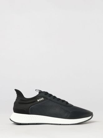 HUGO BOSS Baskets basses Titanium en tissu technique et maille avec logo litt&eacute;ral