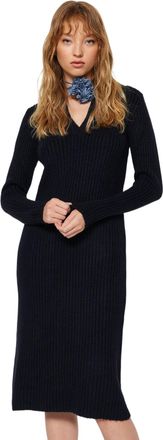 Trendyol Trendyol Womens Damen Gerade Midi Lange Ärmel Lässig Regulär Kleid Dress, Navy, M