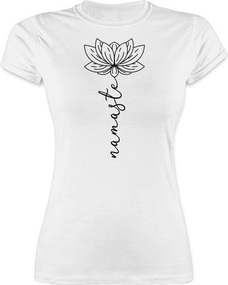 Shirtracer Shirt Damen - und Wellness - Namaste Lotusbl&uuml;te I Geschenk Yoga - XXL - Wei&szlig; - yogashirth Yoga-Bekleidung Meditation Lotus Tshirt Geschenke f&uuml;r Frauen
