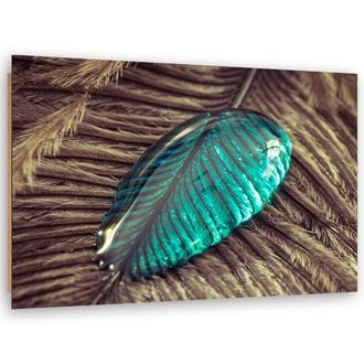 Feeby Wandbild Tropfen Modern Deko Kunst Bilder abstrakt Blau 60x40 cm