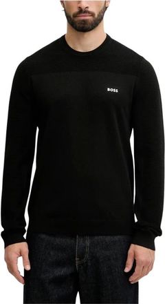 HUGO BOSS Homme, Pulls, Noir, Taille: XL Pull textur&eacute; &agrave; col rond