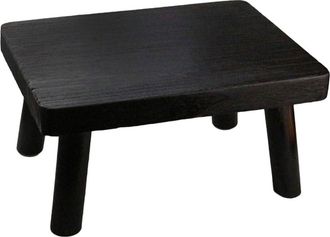 BESPORTBLE jojofuny Rechteckiger Kleiner Holzhocker aus Massivem Holz Niedriger Tritthocker f&uuml;r Erkerfenster Teetisch und Schlafzimmer Japanischer Stil Platzspar