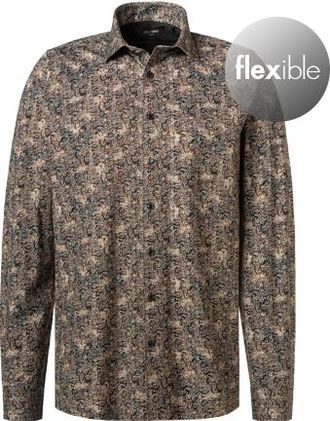 Olymp Herren Hemd braun Jersey