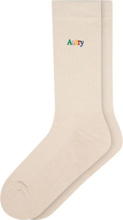 Autry Chaussettes avec logo Jacquard - Homme - Sport - Beige - Taille: M