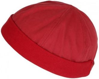 Nyls Création Bonnet Docker Rouge en Coton Mode Tendance Hodok - Taille Unique - Rouge