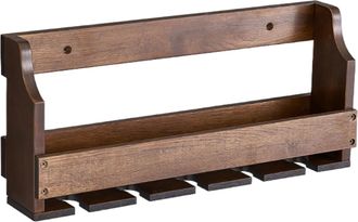 Generic Weinregal Zur Wandmontage, Weinregal Holz, mit Geländerdesign, Schön und Modisch, Geeignet für Die Dekoration Von Zuhause, Bar und Esszimmer(Walnut,Me