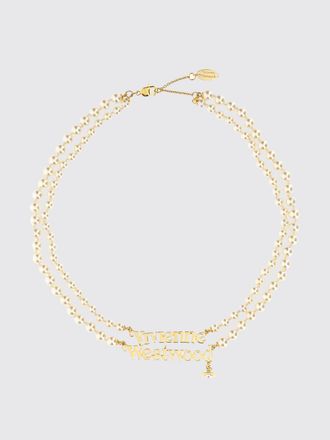Vivienne Westwood Collier multirangs Amelia en perles synth&eacute;tiques et logo