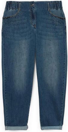Fiorella Rubino Femme, Jeans, Bleu, Taille: 44 FR Jean Balloon avec strass
