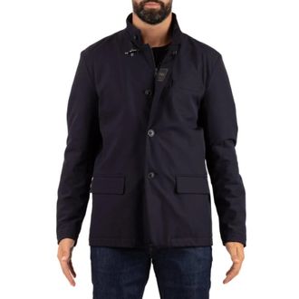 Fay Kurze Jacke aus Stretch-Jersey - - Jackets - Herren - Blau - S