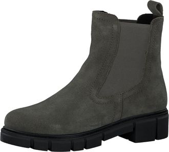 Marco Tozzi Damen Chelsea Boots aus Leder mit Absatz, Grün (Khaki Comb), 36