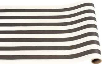 Hester & Cook Schwarz-weiß gestreifter Papier-Tischläufer, 63 cm lang x 50,8 cm breit