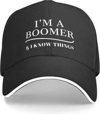 Generic Chapeau dHomme, Je suis Un Baby-Boomer et Je Sais des Choses Casquette de Baseball Beach Gentleman H&ecirc;te Chapeaux Casque Casque Gar&ccedil;on Enfant Cadeau po