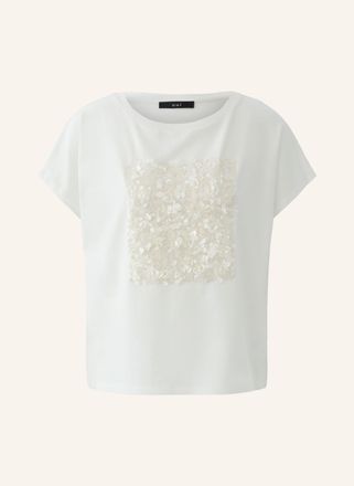 Oui T-Shirt Mit Pailletten weiss