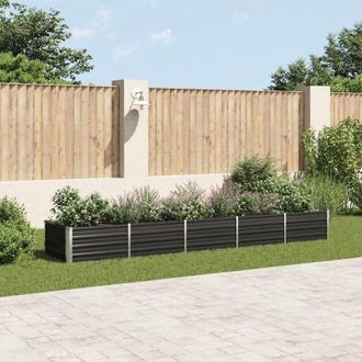 vidaXL Vidaxl - Lit sur&eacute;lev&eacute; de jardin Acier galvanis&eacute; 400x80x45 cm Anthracite