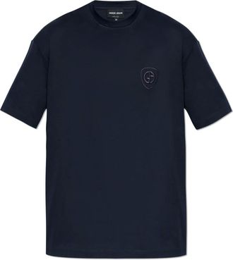 Giorgio Armani Homme, Tops, Bleu, Taille: XL ASV Cotton Interlock Crew-Neck T-Shirt