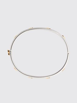Tory Burch Bracelet jonc rigide en acier avec logo Double T et fermoir &agrave; pression
