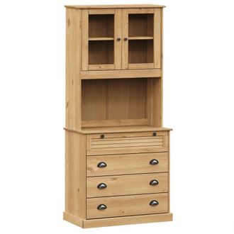 vidaXL Highboard vigo 80x40x176 cm Massivholz Kiefer Vidaxl Braun