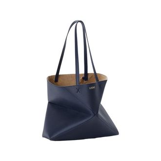 Loewe Puzzle Fold tote horizontal moyen en cuir de veau grain&eacute; souple