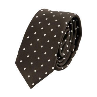 Tom Ford Satin Krawatte mit Punktmuster - - Accessories - Herren - Braun - ONE SIZE