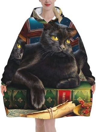 Generic Sweat &agrave; capuche Black Crows Under Full Moon pour femmes et hommes adultes surdimensionn&eacute;s pour une couverture douce et chaude