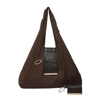 Generic Mini sac fourre-tout pliable et extensible avec porte-cl&eacute;s compact pour le shopping, les voyages, un usage quotidien, caf&eacute;, 33*27*26cm/12.99*10.66*10.