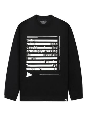 And Wander Sweatshirt mit grafischem Print - Schwarz
