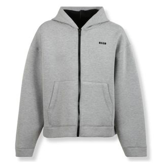 Msgm Msgm, Homme, Sweatshirts et sweats &agrave; capuche, Gris, Taille: L Sweat &agrave; capuche zipp&eacute;