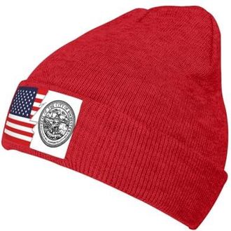 Generic Bonnet Tricoté Rochester, New York Et LAmérique Unisexe Bonnets en Tricot Léger Chapeau Tricoté pour Cyclisme Ski Femme