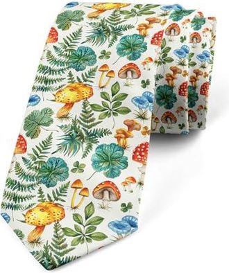 Generic Cravate Homme Champignon Vert Jaune Bleu &Eacute;troit Tie Tendance Cravate Pour Homme Pour L&Eacute;cole Accessoires C&eacute;l&eacute;brations