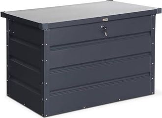Sweeek Coffre de jardin en m&eacute;tal -DALLAS - 285L anthracite