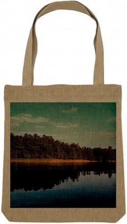 Fabulous Sac Shopping Tote Bag Aspect Lin - For&ecirc;t se Reflete les dans Eaux Calmes dun Lac Paysage Naturel - Sac de Courses Toile Epaisse 360g Beige Naturel Cab