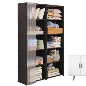 Generico Tragbarer Aufbewahrungsschrank aus Stoff | Robuster Kleiderschrank, Organizer mit Regal mit Vliesstoffabdeckung f&uuml;r Schlafzimmer und Zuhause