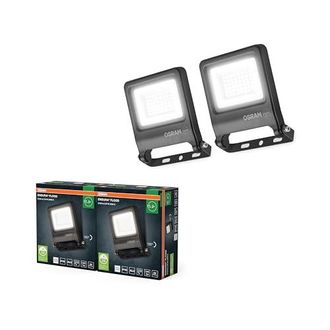 Osram Projecteur LED ENDURA FLOOD PC 30 W, blanc froid 4 000 K, 3 000 lumens, IP65, aluminium 100% recycl&eacute;, support de montage 180&deg;, 100 lm/W, gris,2-Pack