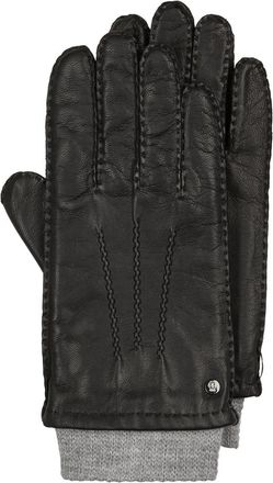 Roeckl Gef&uuml;tterte Ziegenlederhandschuhe Metz mit Strickb&uuml;ndchen in
