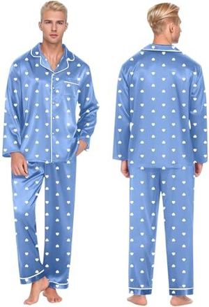 Generic Cadeau de Saint-Valentin 2026 doux et confortable : ensemble de v&ecirc;tements pour couple avec imprim&eacute; coeur, parfait pour les loisirs d&eacute;contract&eacute;s, Bu2.,