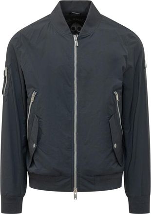 Moose Knuckles Bomberjacke mit Rei&szlig;verschlusstasche - - Jackets - Herren - Blau - L