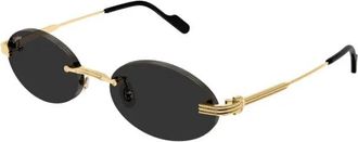 Cartier CT0615S Oval Gold-Tone Sunglasses - Gold