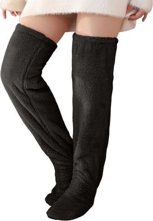 Generic Chaussette Chaude Femme Polaire - Chaussettes dHiver, Couvre-Jambes, Chaussettes de Genou pour La Maison, Pantalons en Laine &Eacute;paisse, Chauffe-Jambes, 