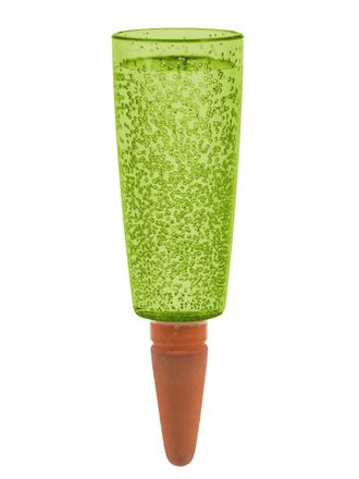 Scheurich Wasserspender Copa XL | 2X Gr&uuml;n | 500 ml F&uuml;llmenge | Bew&auml;sserungskugel klein mit Ton Fu&szlig; | Wasserspender Pflanzen und Blumen Terrakotta Stiel