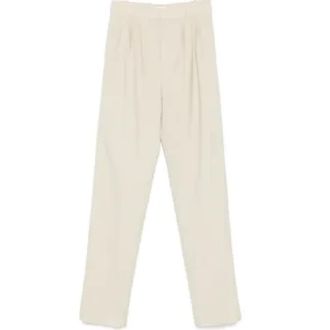 Saint Laurent Beige Wollhose mit mittelhohem Bund - - Trousers - Damen - Beige - M